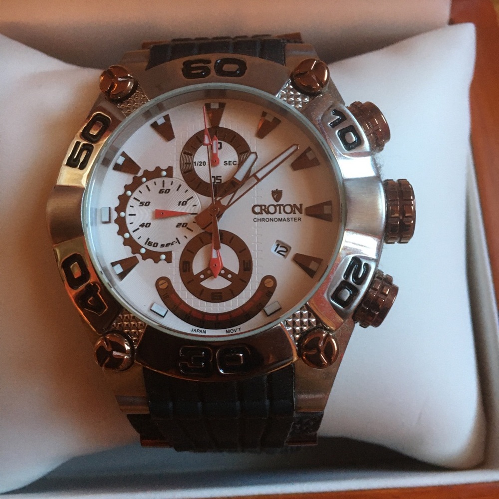 Croton “Chronomaster” Chronograph Watch With Rubber S… - Gem